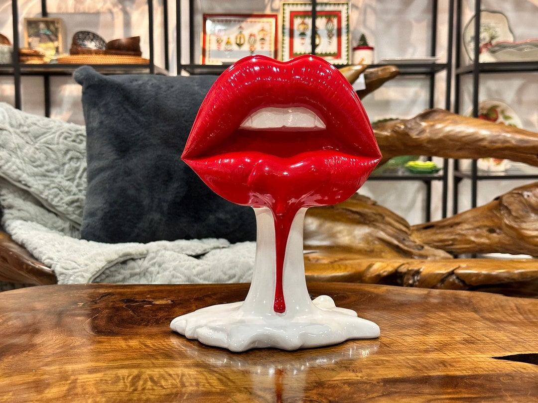 Lips Statue / Figure Red Lips / Modern Sculpture / Decor / - Etsy