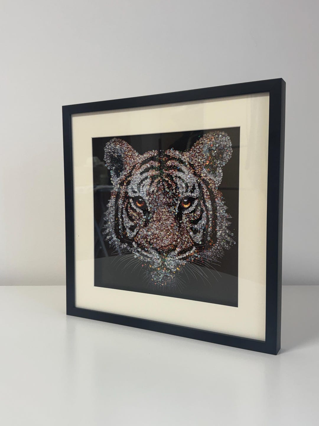 3D Tiger Wall Art With Crystals and Beads – Sparkling Animal Picture in ...