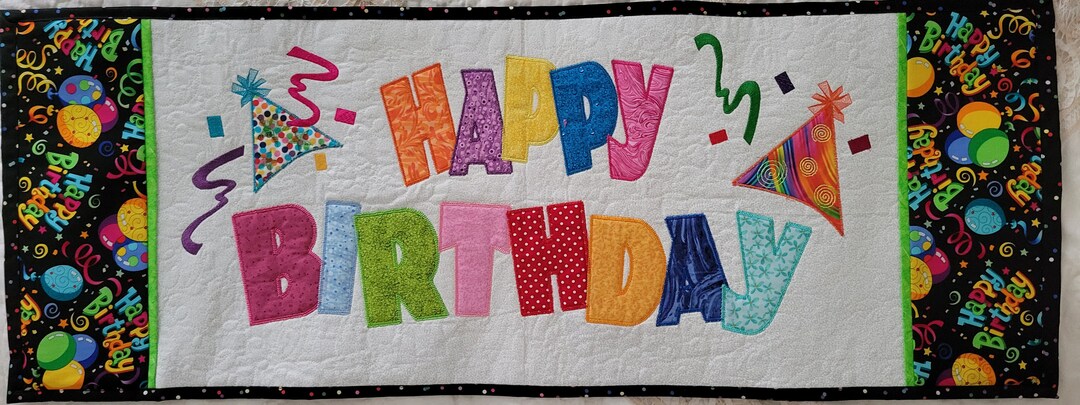 Happy Birthday Table Runners - Etsy