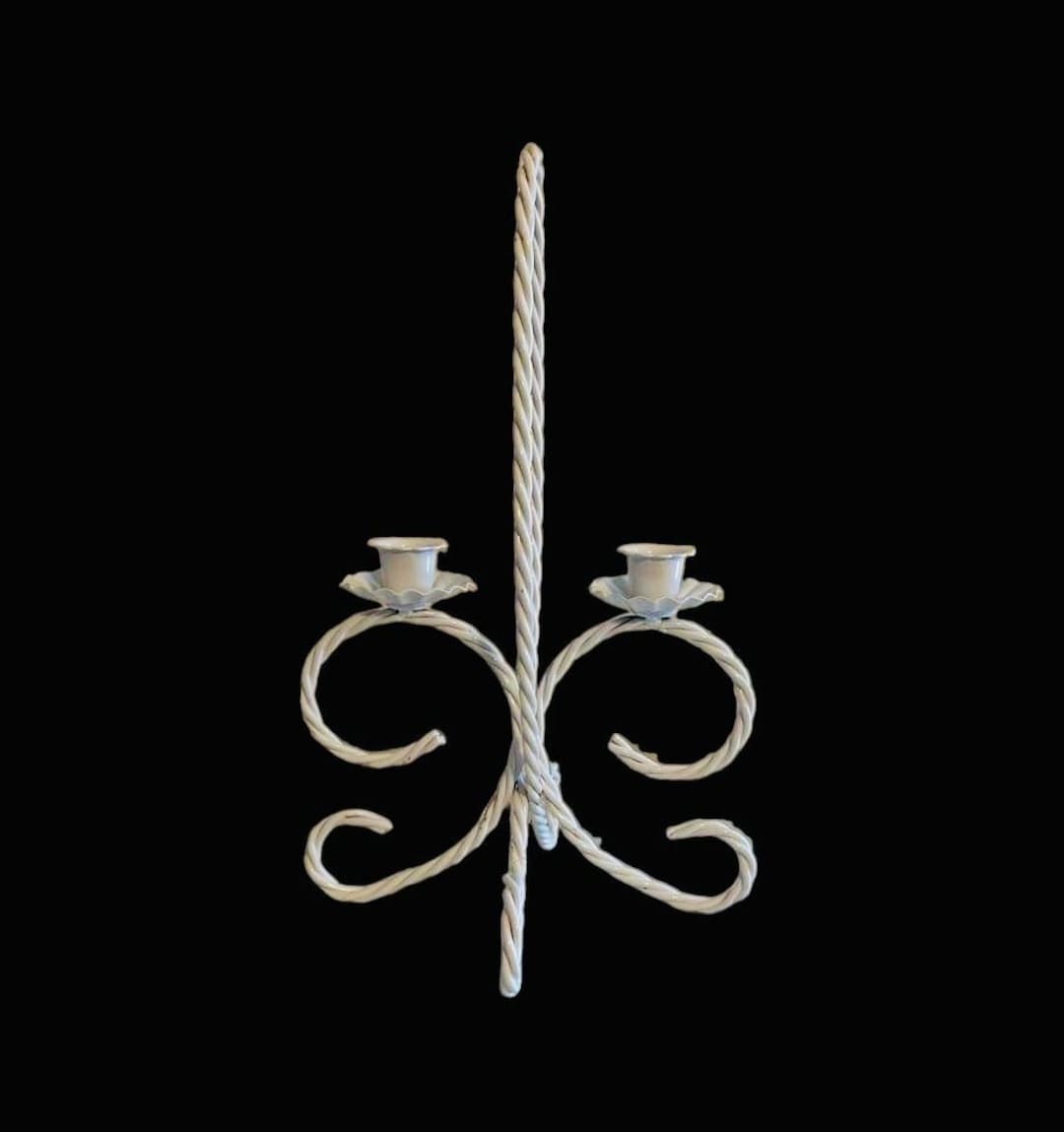 Vintage Homeco White Metal Table Sconce - Etsy