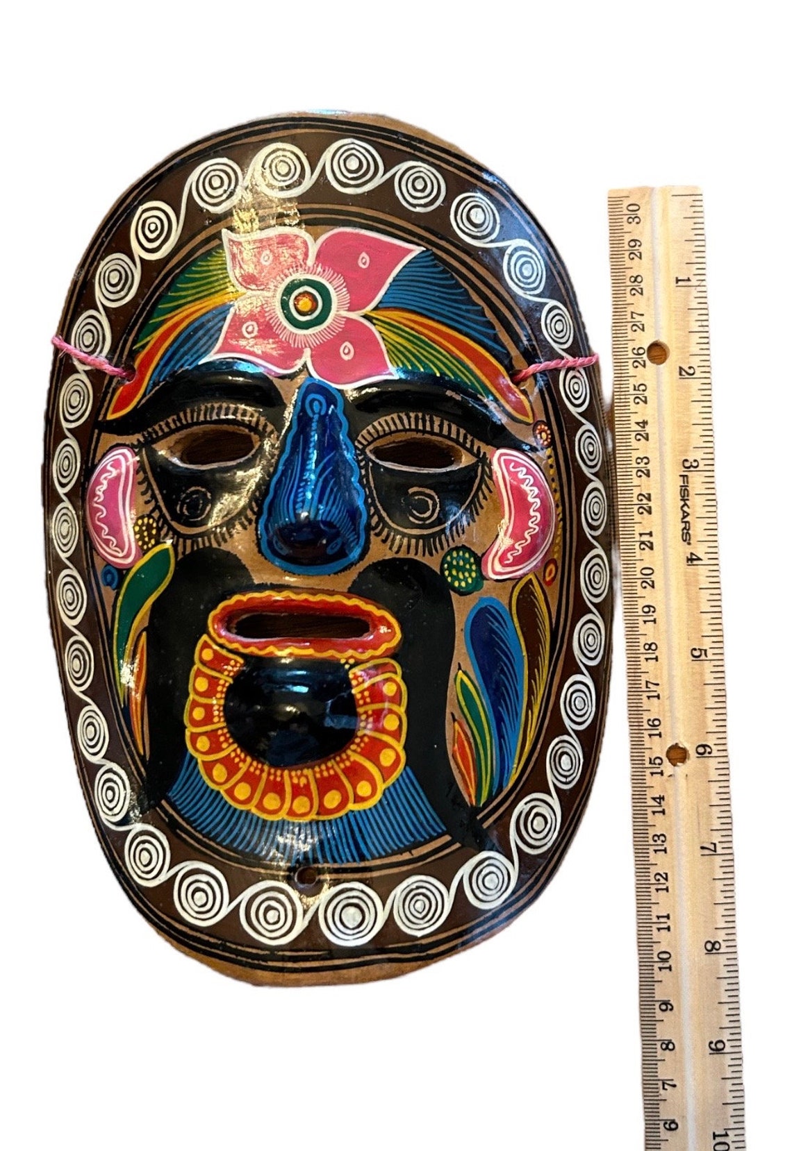 Mexican Clay Pottery Painted Mask - Etsy