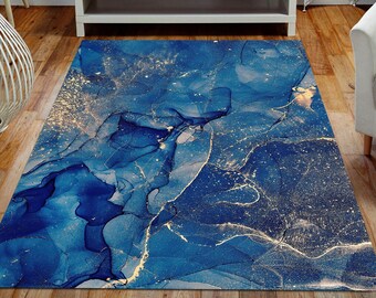 Marble Blue Rug - Etsy