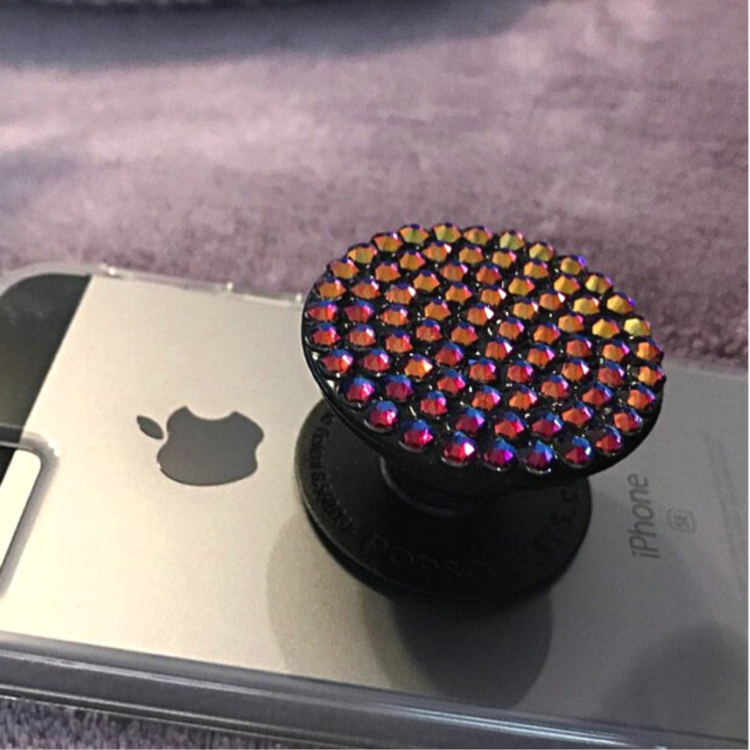 Alpha Bling Black Pop up Phone Grip/phone Stand Made With - Etsy