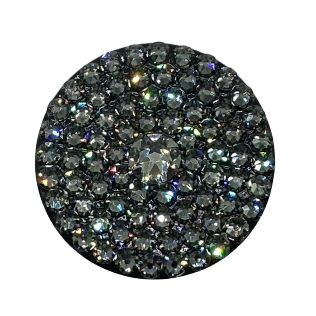 Alpha Bling Black Pop up Phone Grip/phone Stand Made With Black Diamond ...