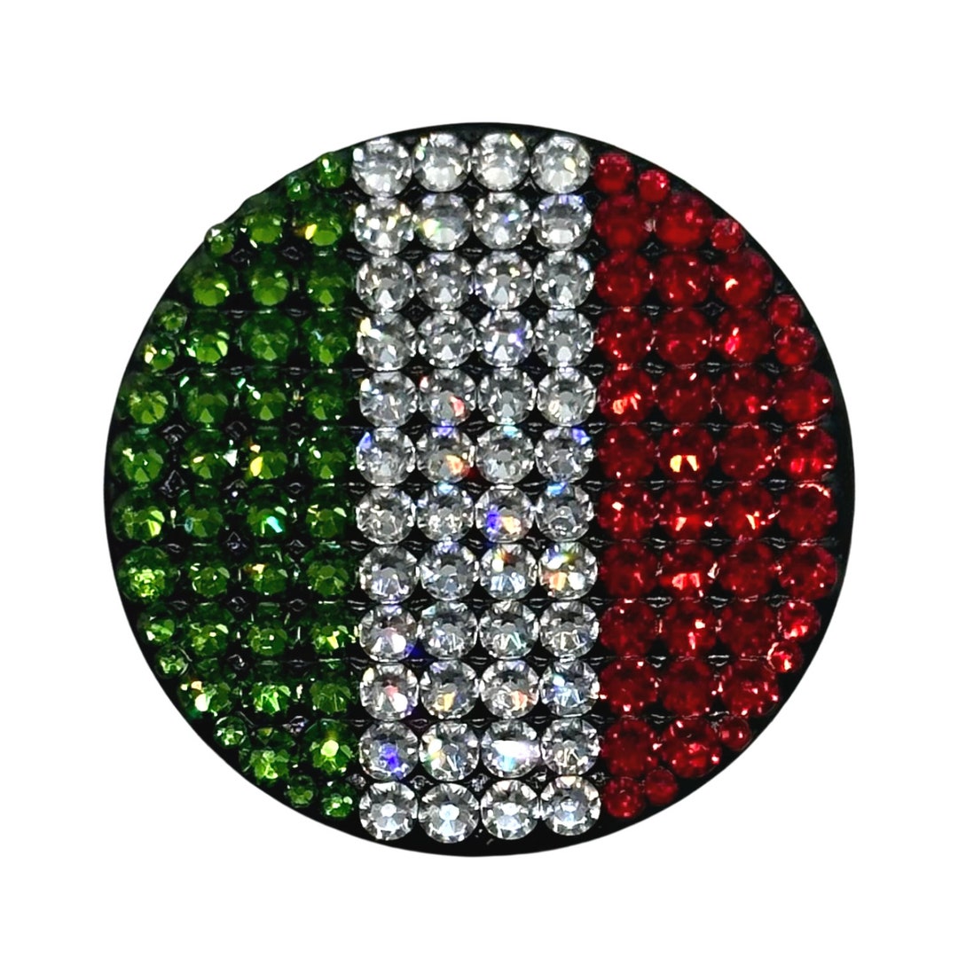 Alpha Bling Italian Flag Design on Black Pop up Phone Grip/phone Stand ...