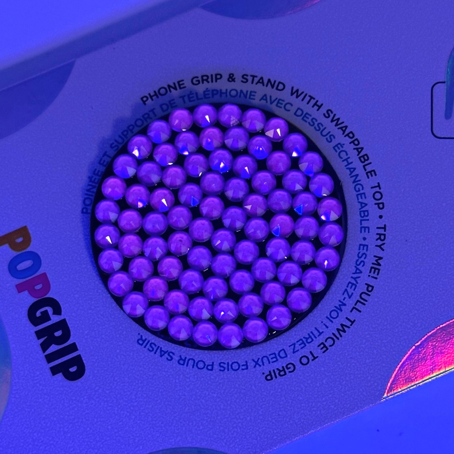 Alpha Bling Black Pop up Phone Grip/phone Stand Made With - Etsy