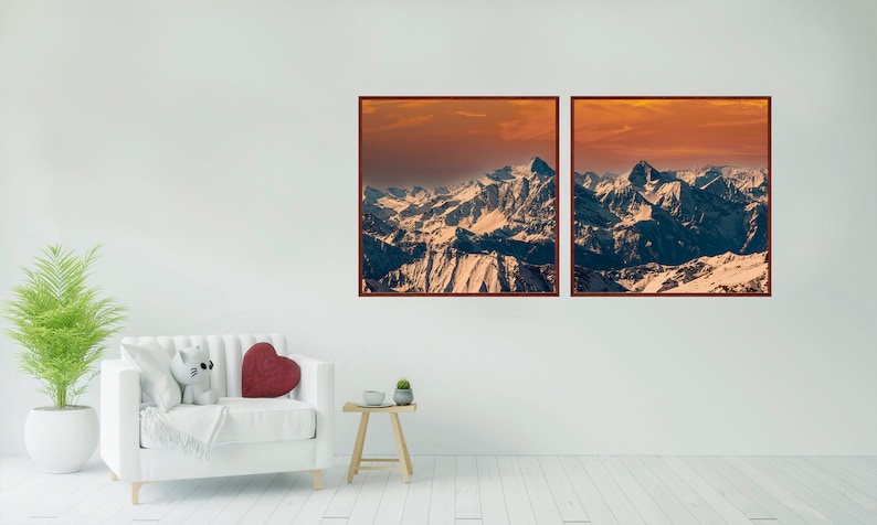 Set of 2 Mountain Printable, Set of 2 Mountain Artwork Printable, Set ...