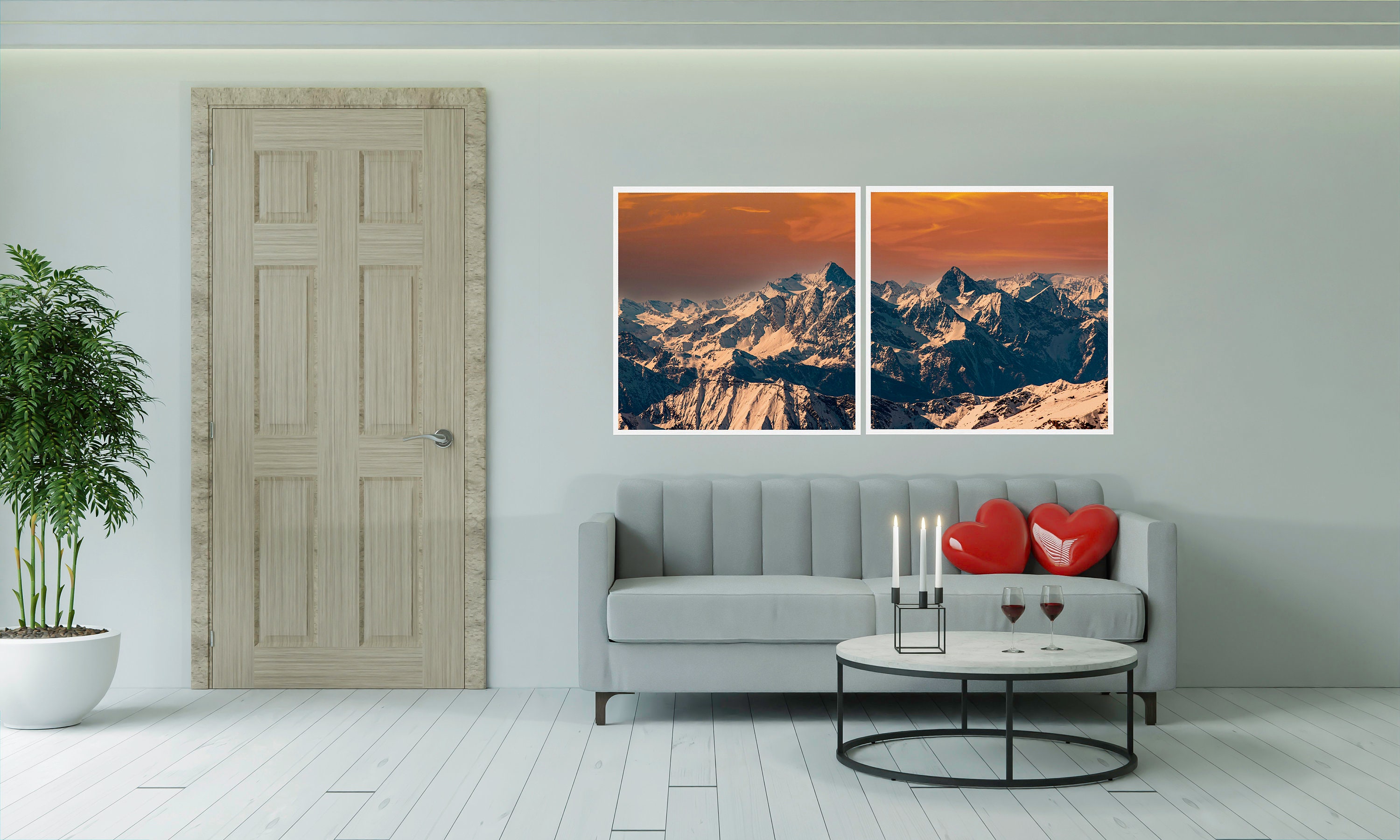 Set of 2 Mountain Printable, Set of 2 Mountain Artwork Printable, Set ...