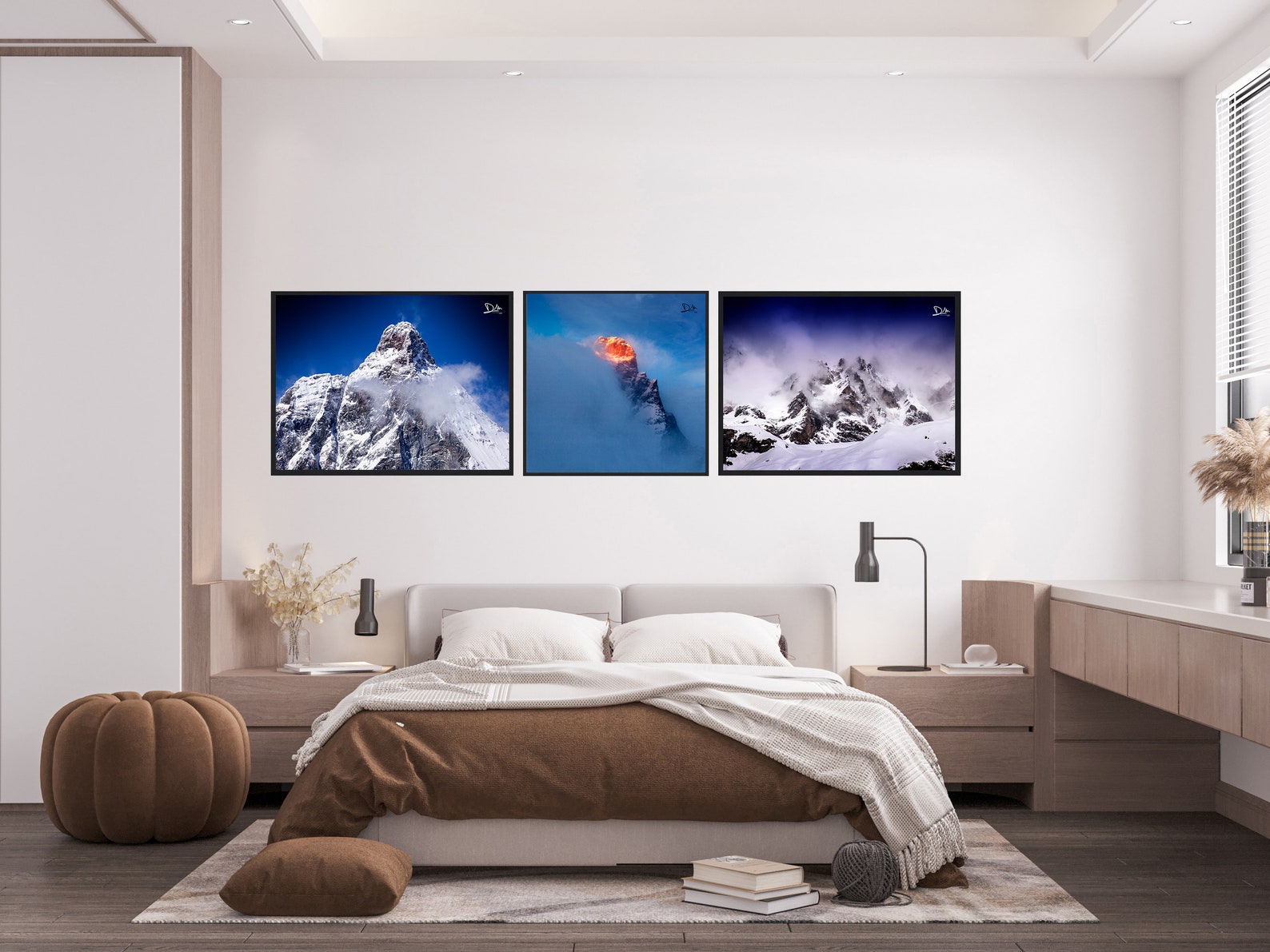 Set of 3 Matterhorn, Set of 3 Mountain, Set of 3 Snowy Mountain ...