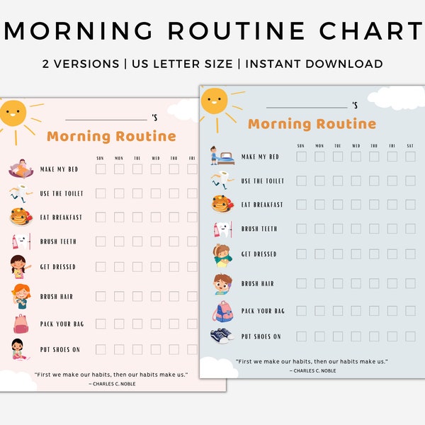 Boys Morning Checklist - Etsy