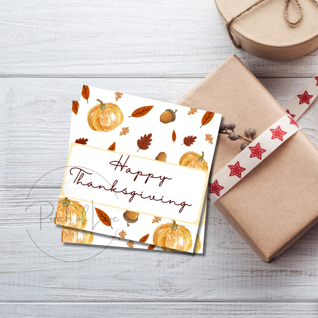 Printable Cookie Autumn Tags Minimalist Happy Thanksgiving - Etsy