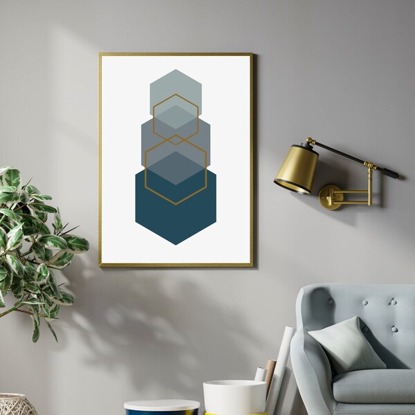 Hexagon Wall Art - Etsy