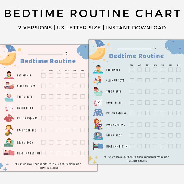 Routine Chart for Kids - Etsy