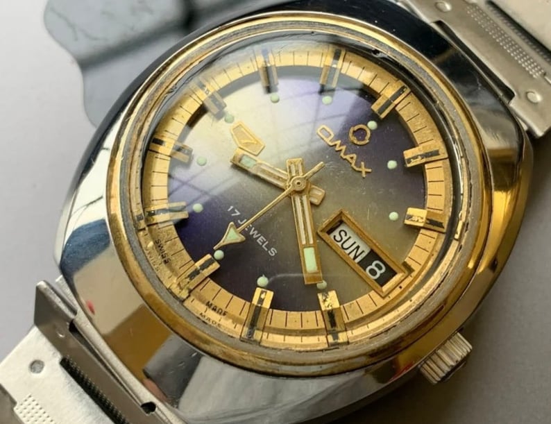 Vintage Omax Automatic 17 Jewels Day/date Swiss Made - Etsy UK