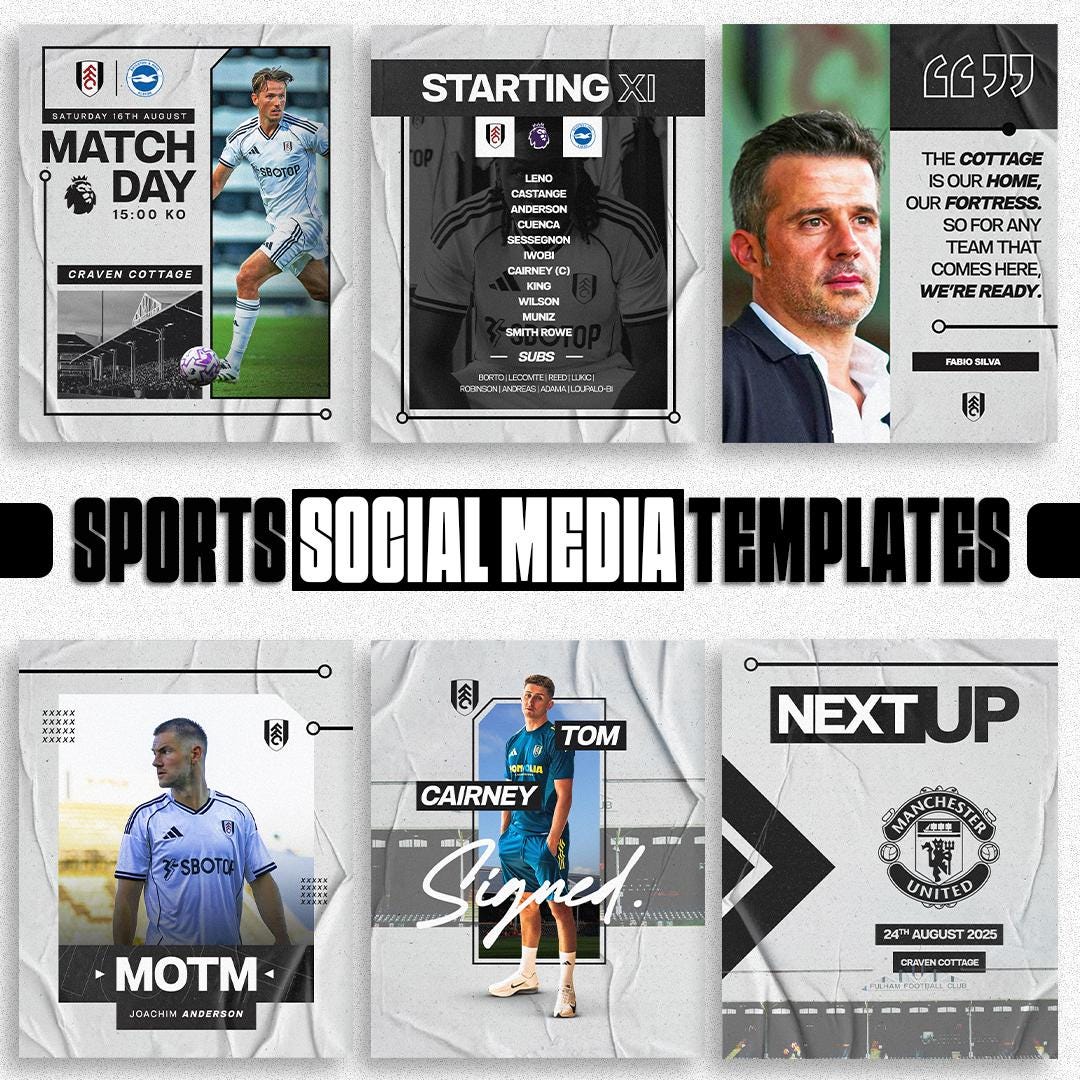Photoshop Sports Template Pack for Social Media | 100% Customisable - Etsy