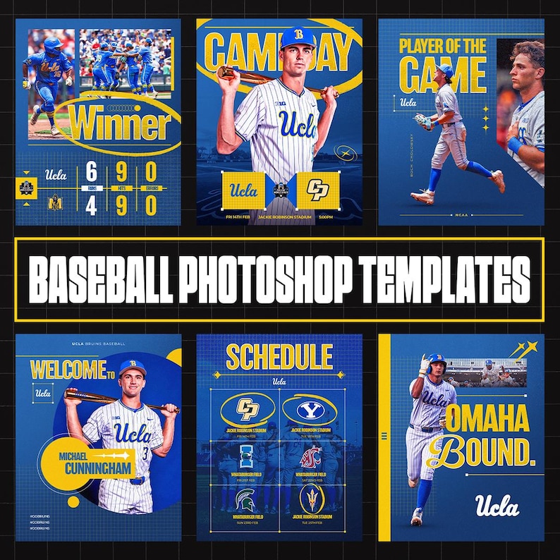 Photoshop Baseball Social Media Templates | 8 Customisable Designs - Etsy