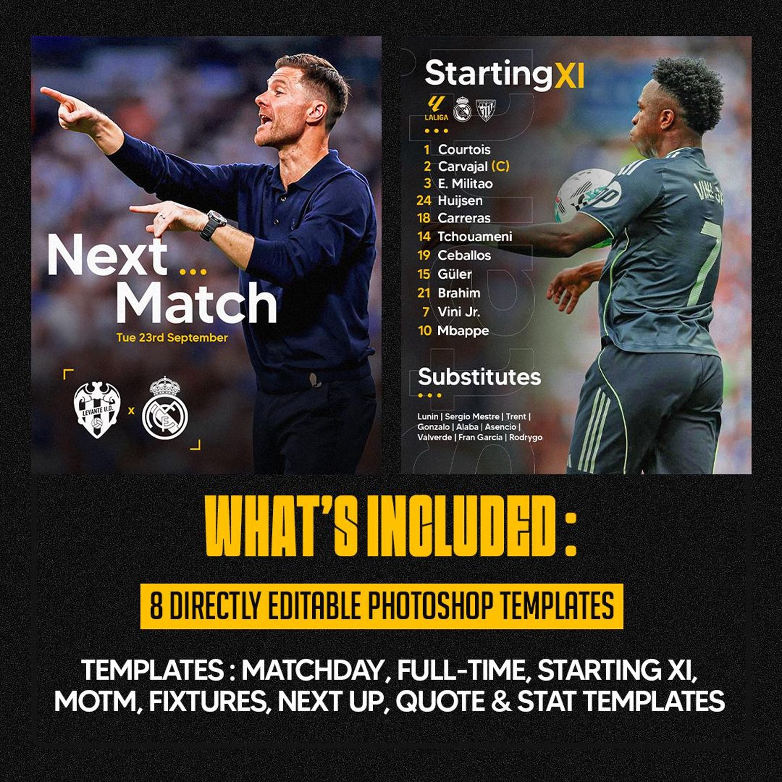 Sports Social Media Templates for Photoshop | 100% Customisable - Etsy