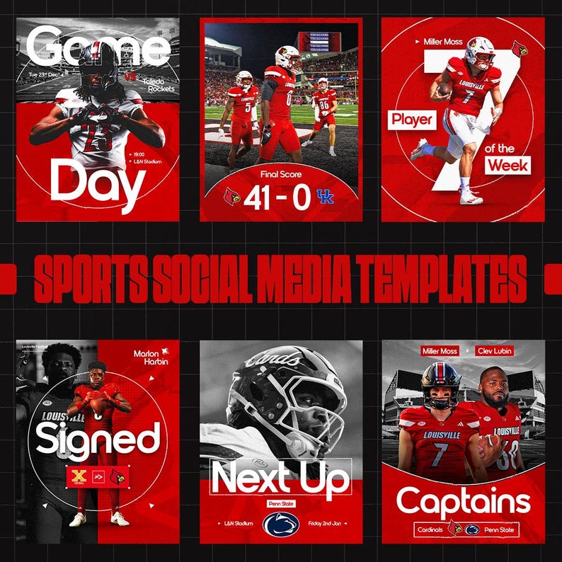 Social Media Templates Sports | Photoshop - Etsy
