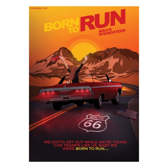 Bruce Springsteen Poster Born to Run Poster - Etsy