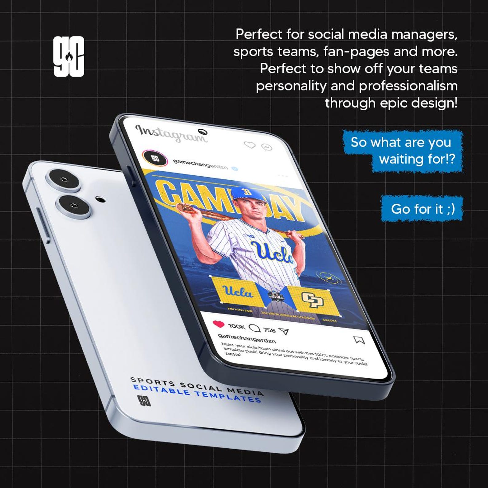 Photoshop Baseball Social Media Templates | 8 Customisable Designs - Etsy