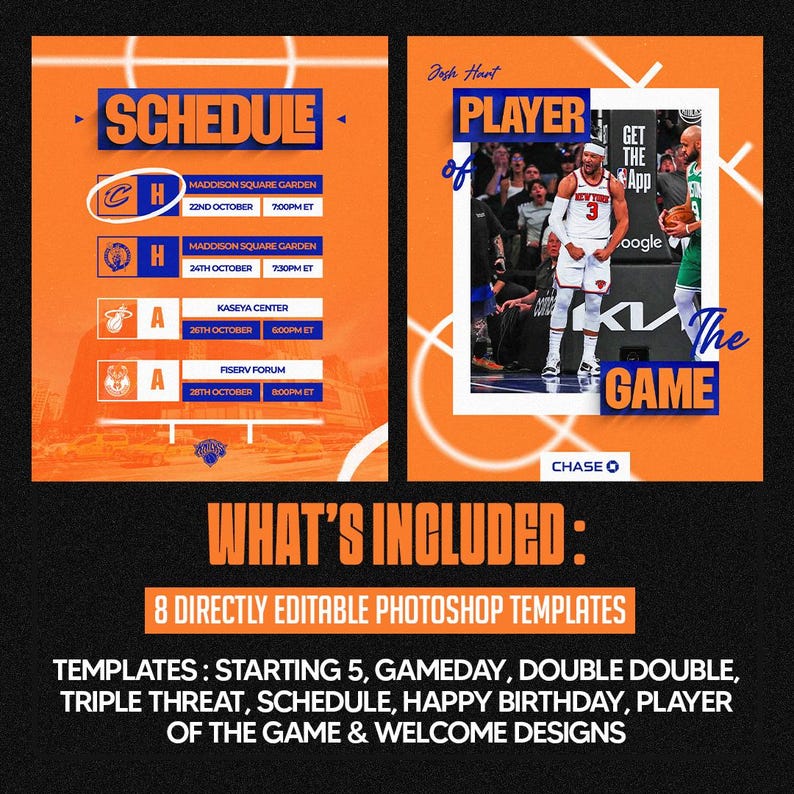 Basketball Photoshop Social Media Templates | Editable Sports Designs ...