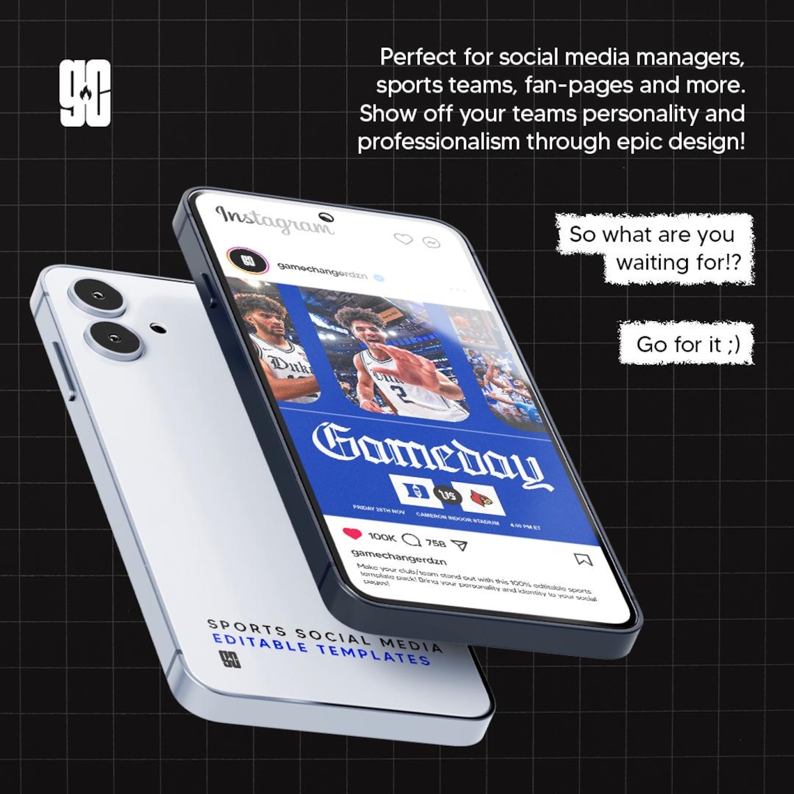 Photoshop GAMEDAY Template Pack for Social Media - Etsy