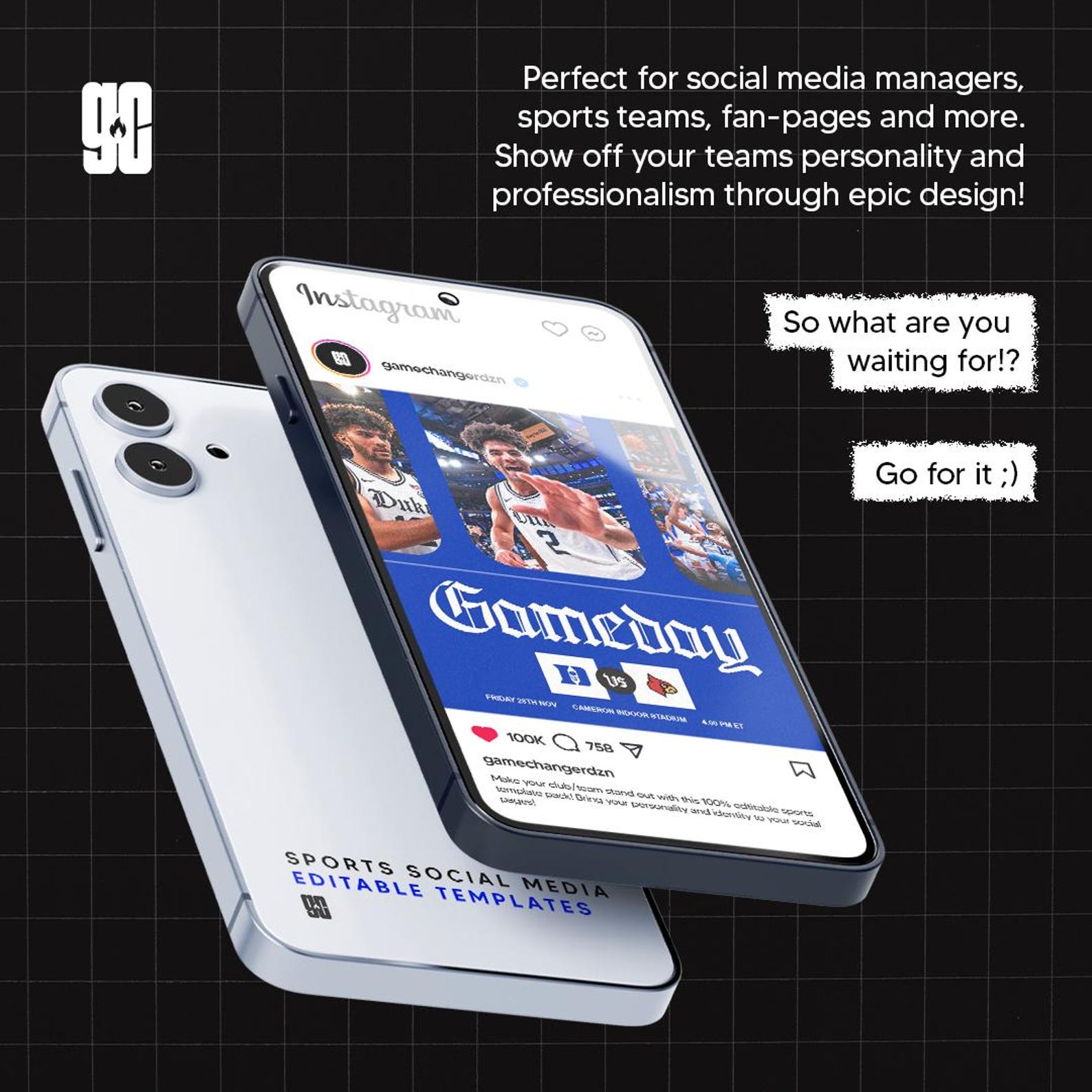 Photoshop GAMEDAY Template Pack for Social Media - Etsy