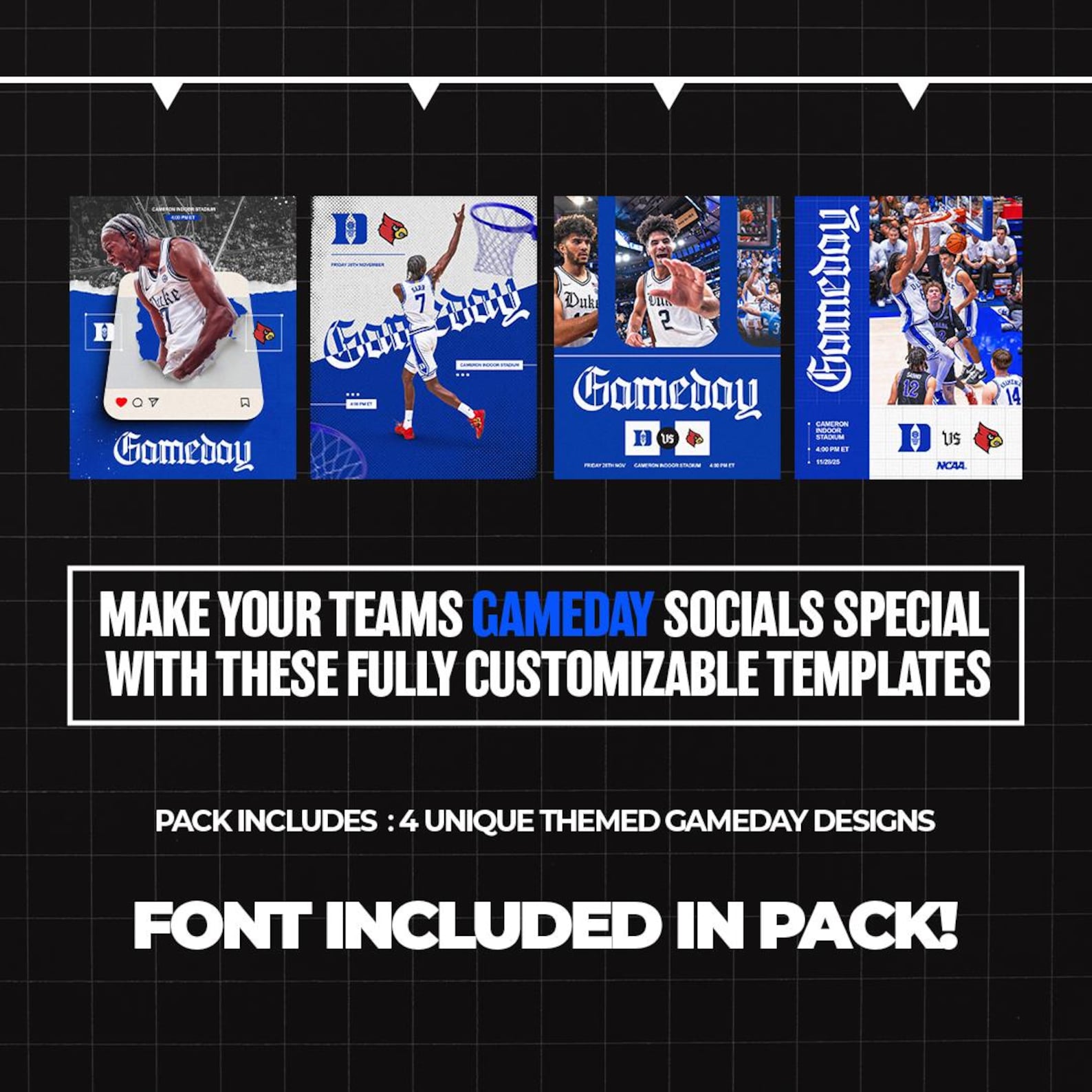 Photoshop GAMEDAY Template Pack for Social Media - Etsy