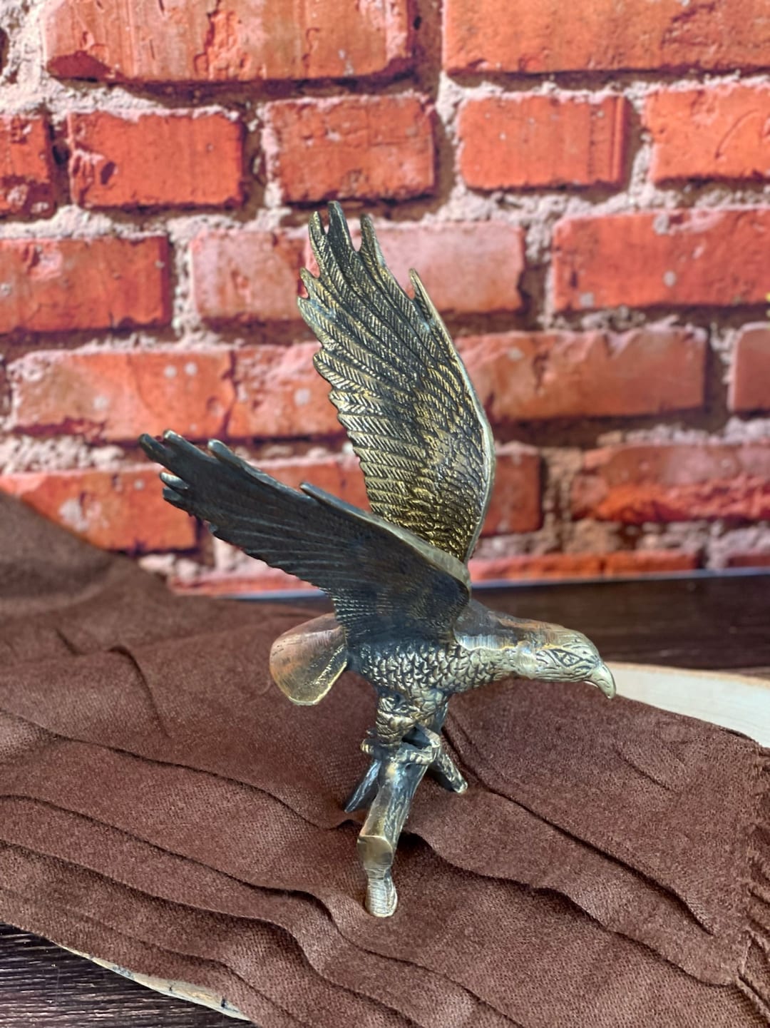 Handmade Solid Brass Hawk Figurine, Copper Desktop Hawk Statue, Home ...