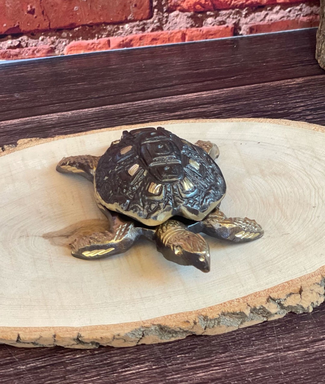 Brass Windproof Turtle Ashtray With Lid, Decorative Indoor and Outdoor ...