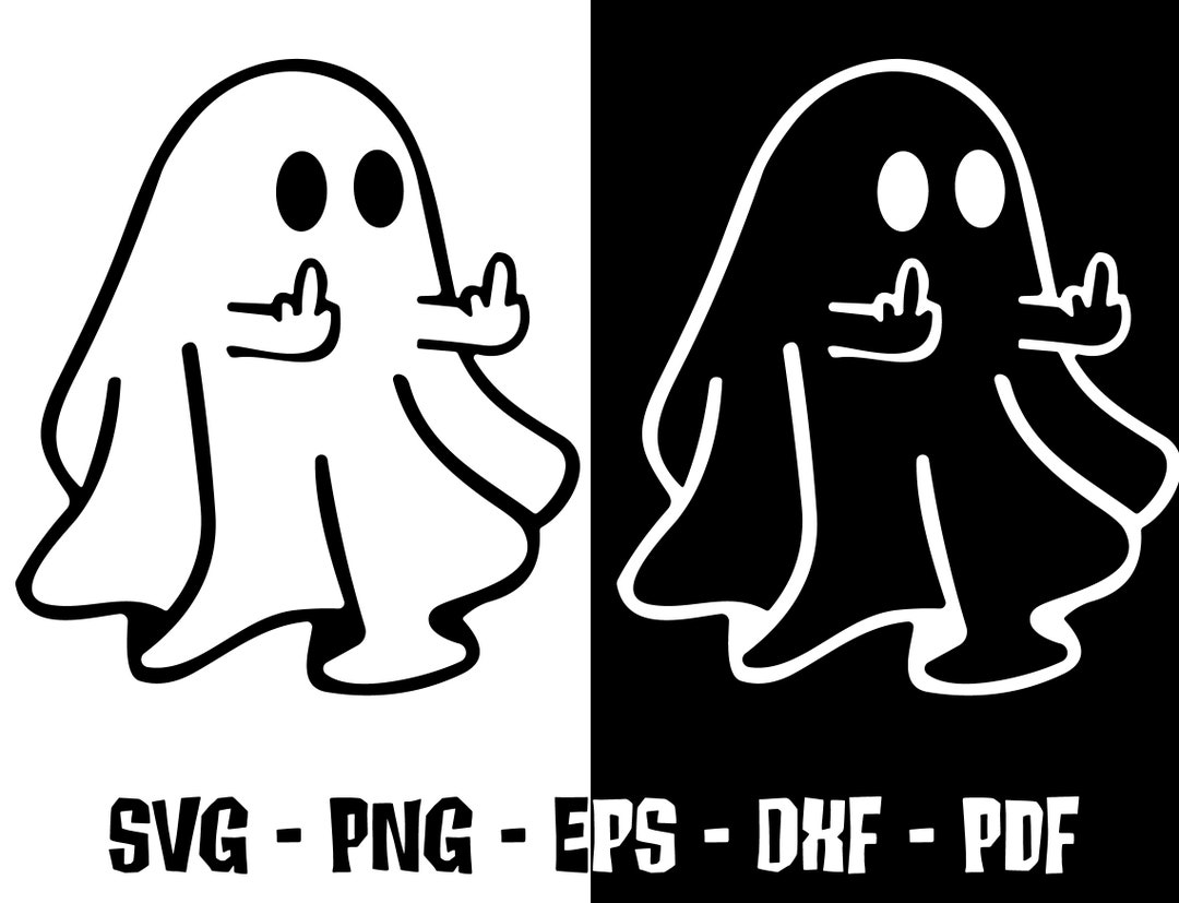 Ghost Middle Finger Svg Ghost Middle Finger Png Halloween - Etsy