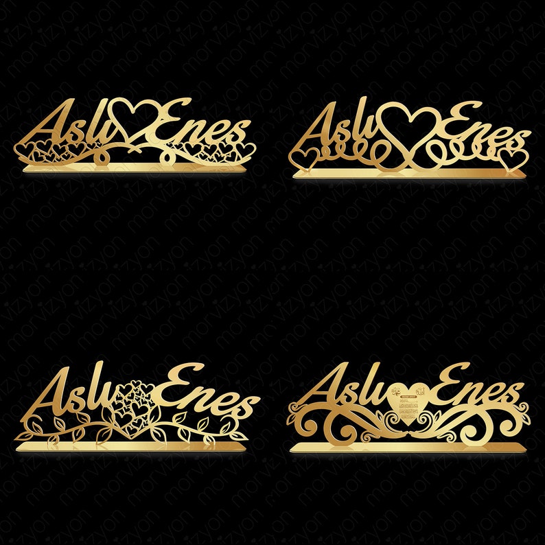 9 Laser Cutting Files Engagement Wedding Party Nameplate - Etsy