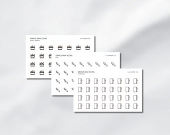 GROCERY BAG Mini Icon Stickers / Minimal Functional Planner Stickers ...