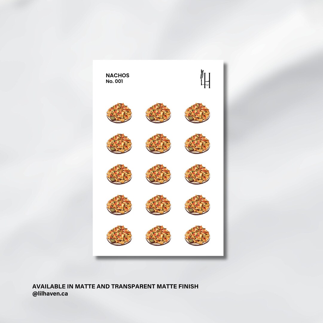 Nachos Sticker Sheet, Snack Stickers, Food Stickers, Planner Stickers ...