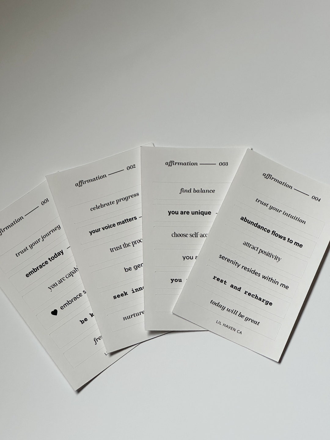 Daily Affirmations Sticker Sheet, Simple Affirmation Stickers ...
