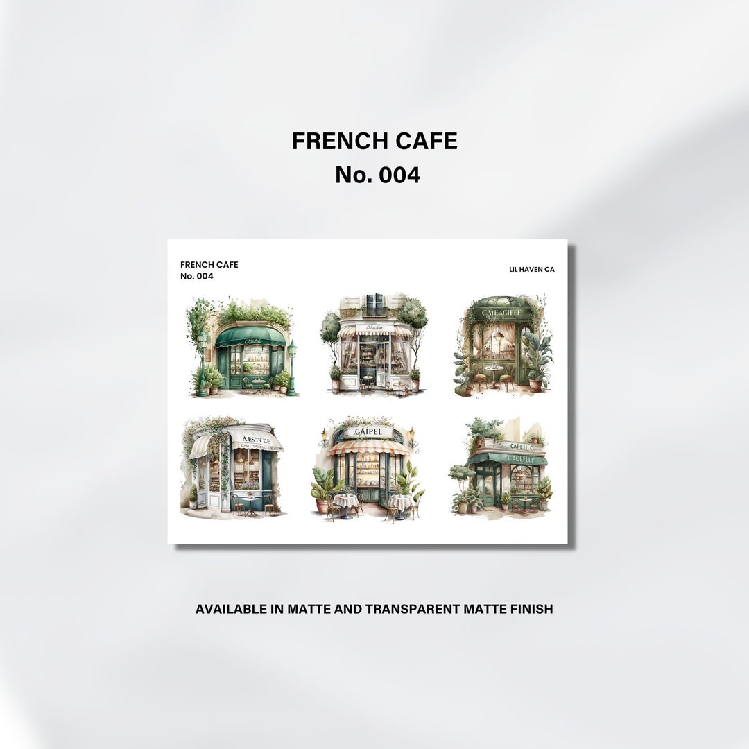 French Cafe Stickers, Coffee Shop Vibes Sticker Sheet, Coffee Planner ...