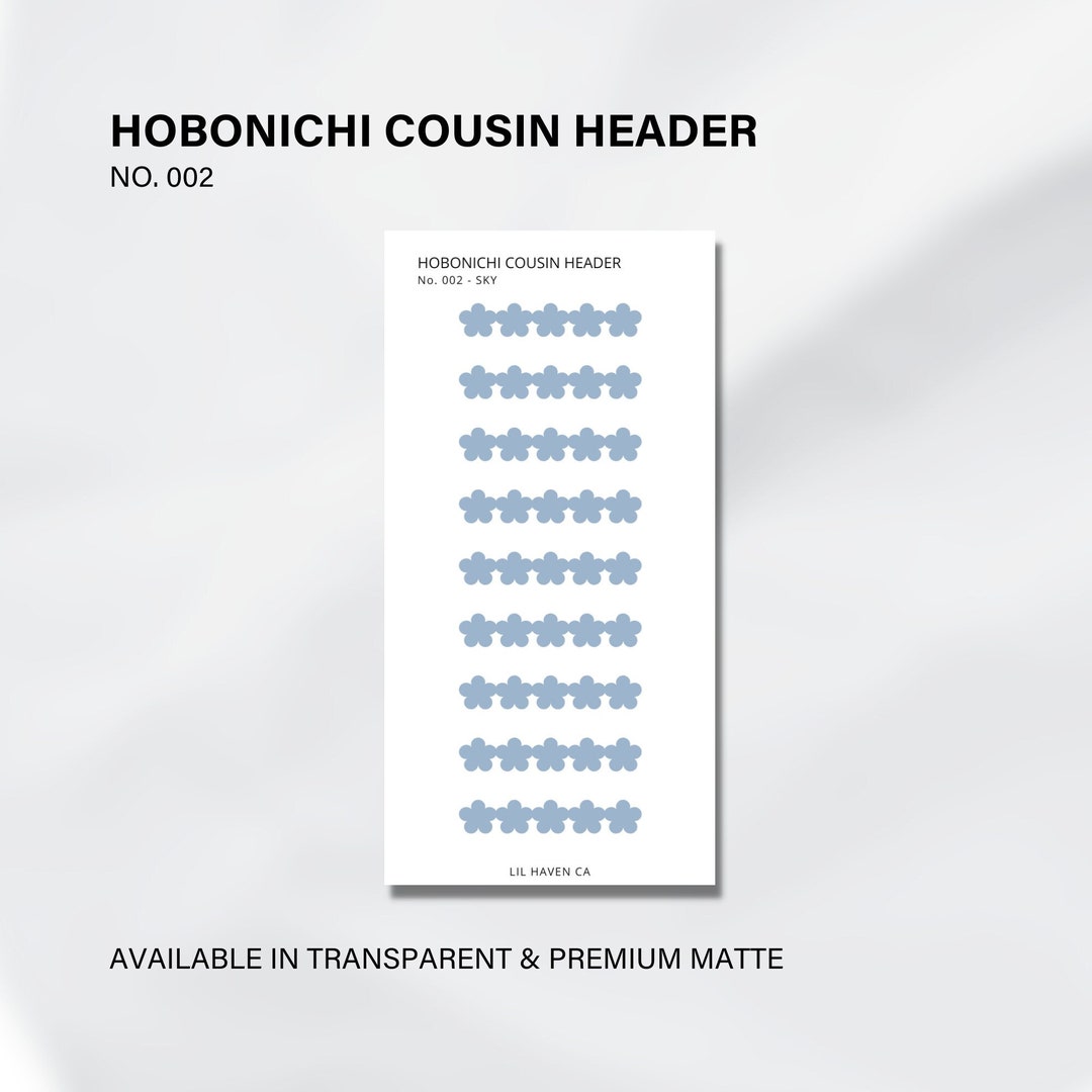 Hobonichi Cousin Week Sticker, Hobonichi Cousin Stickers, Minimalistic ...