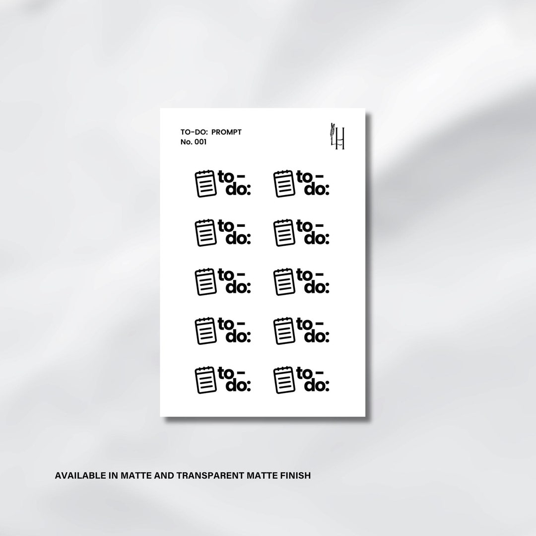 To-do Prompt Stickers, Prompt Planner Stickers, Prompt Journal Stickers ...