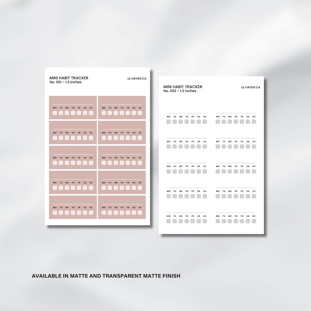 MINI HABIT TRACKER, Weekly Tracker Planner Sticker Sheet, Habit Tracker ...
