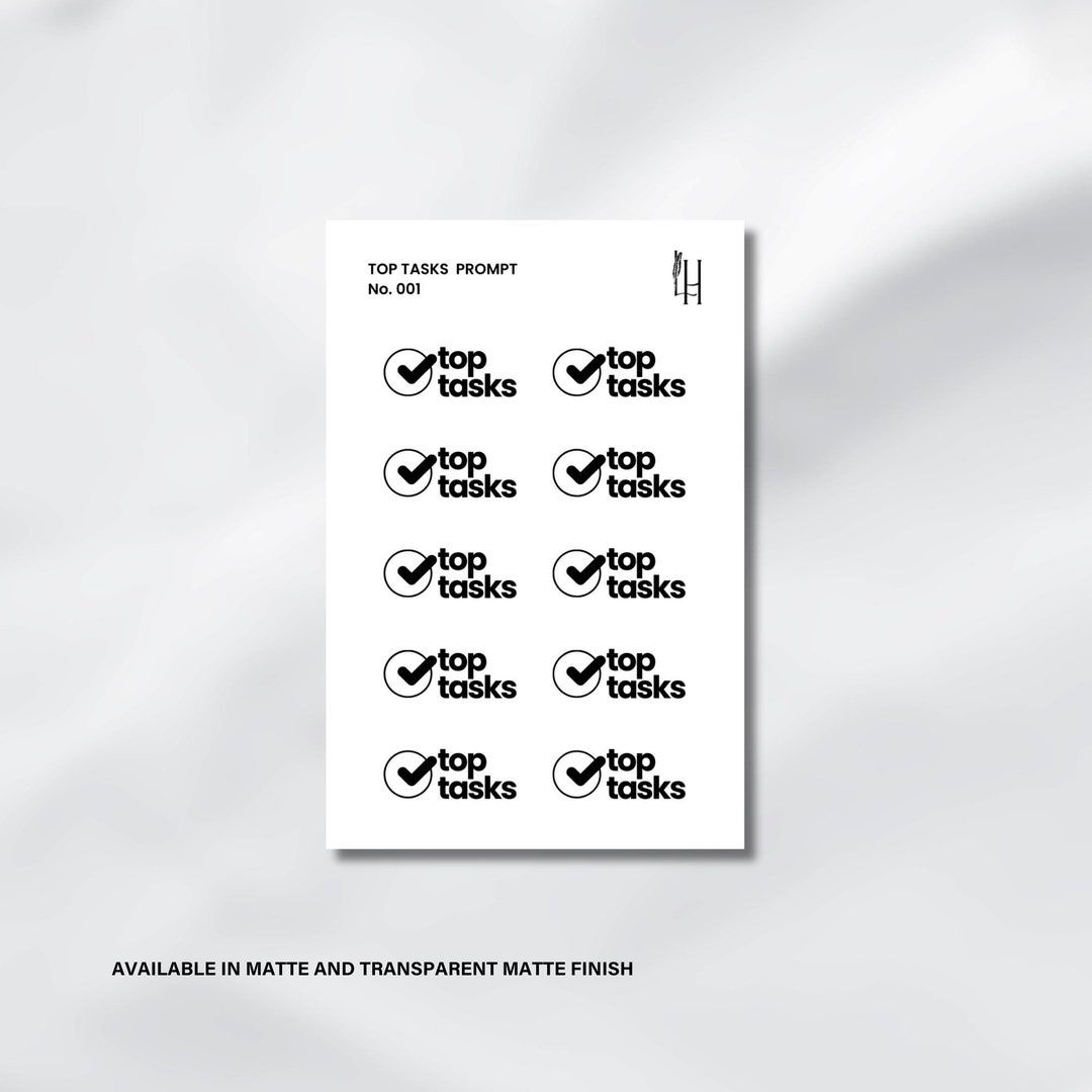 Top Tasks Prompt Stickers, Prompt Planner Stickers, Prompt Journal ...