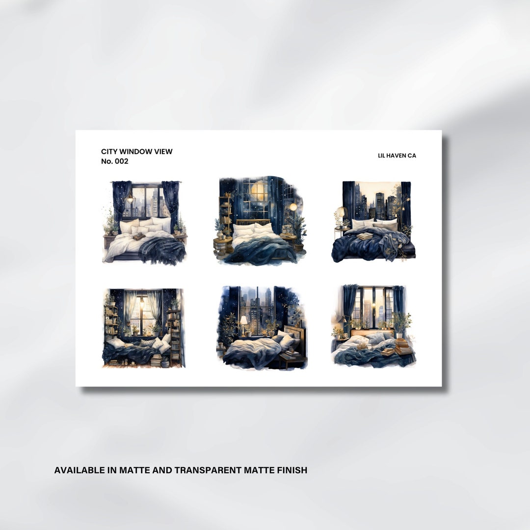 City Window View Stickers, Planner Stickers, Bullet Journal Stickers ...