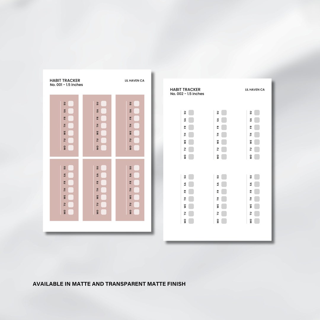 HABIT TRACKER, Weekly Tracker Planner Sticker Sheet, Habit Tracker ...