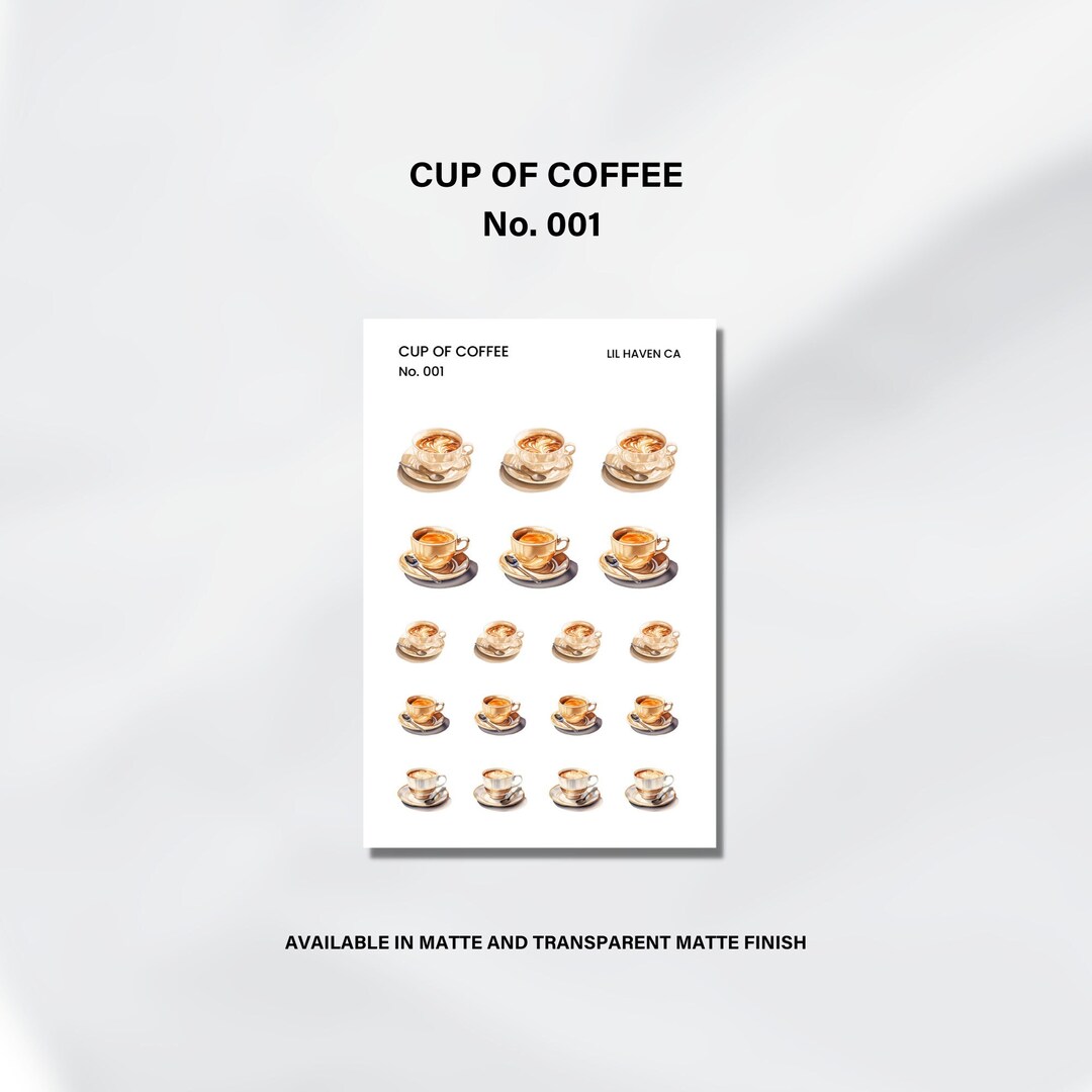 Coffee Sticker Sheet, Breakfast Journal Stickers, Planner Stickers ...