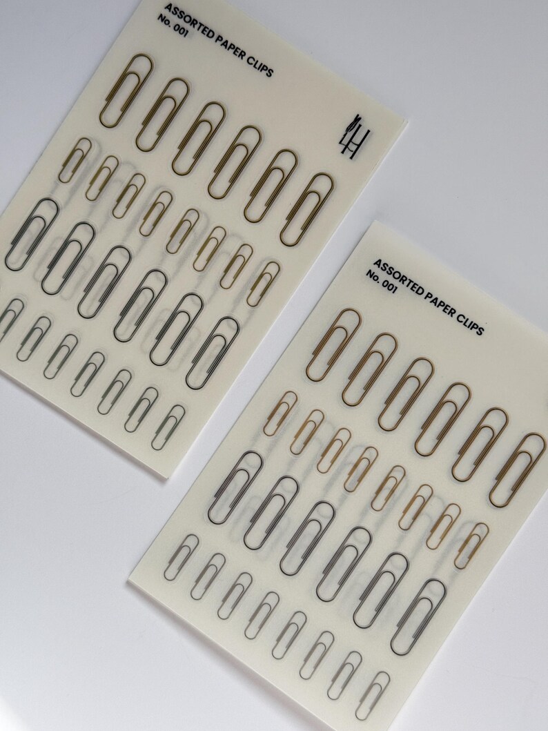 Gold Paper Clip Sticker Sheet | Aesthetic Planner Stickers, Bullet ...