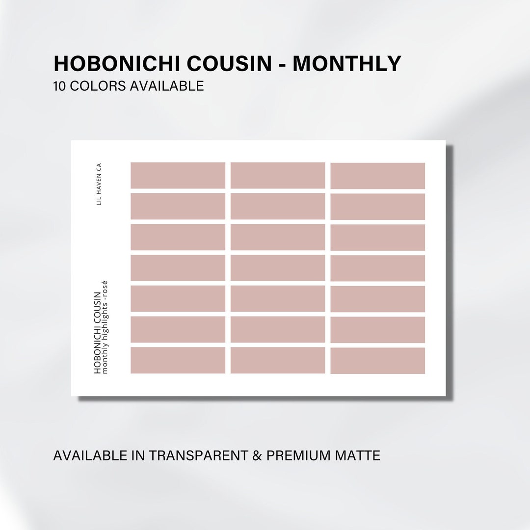 Hobonichi Cousin Monthly Stickers - Highlight Date Stickers, Hobonichi ...