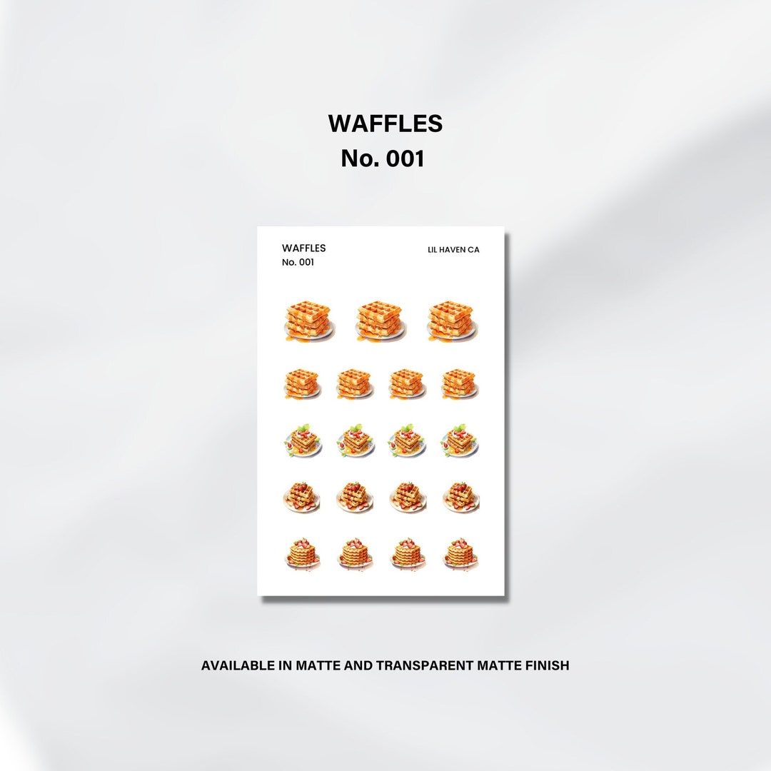 Waffle Sticker Sheet, Breakfast and Dessert Journal Stickers, Planner ...