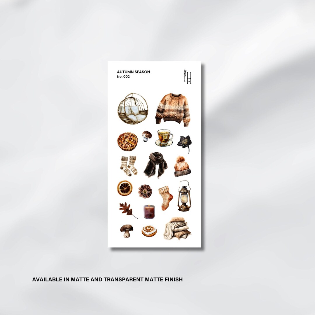 Autumn Season Sticker Sheet - Cute Fall Stickers for Planner and ...
