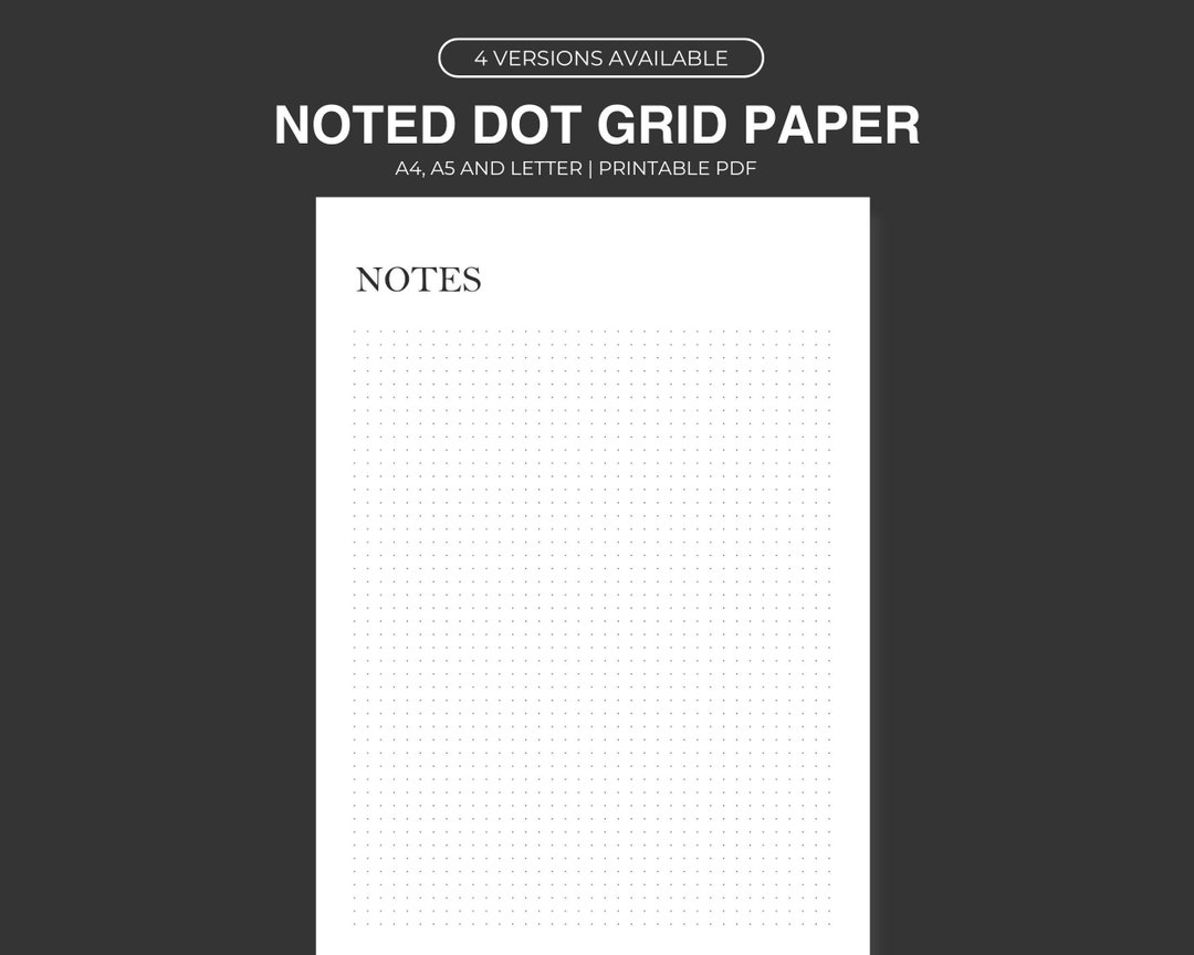 Dot Grid Paper | A4 A5 Letter Sizes (printable) - Etsy