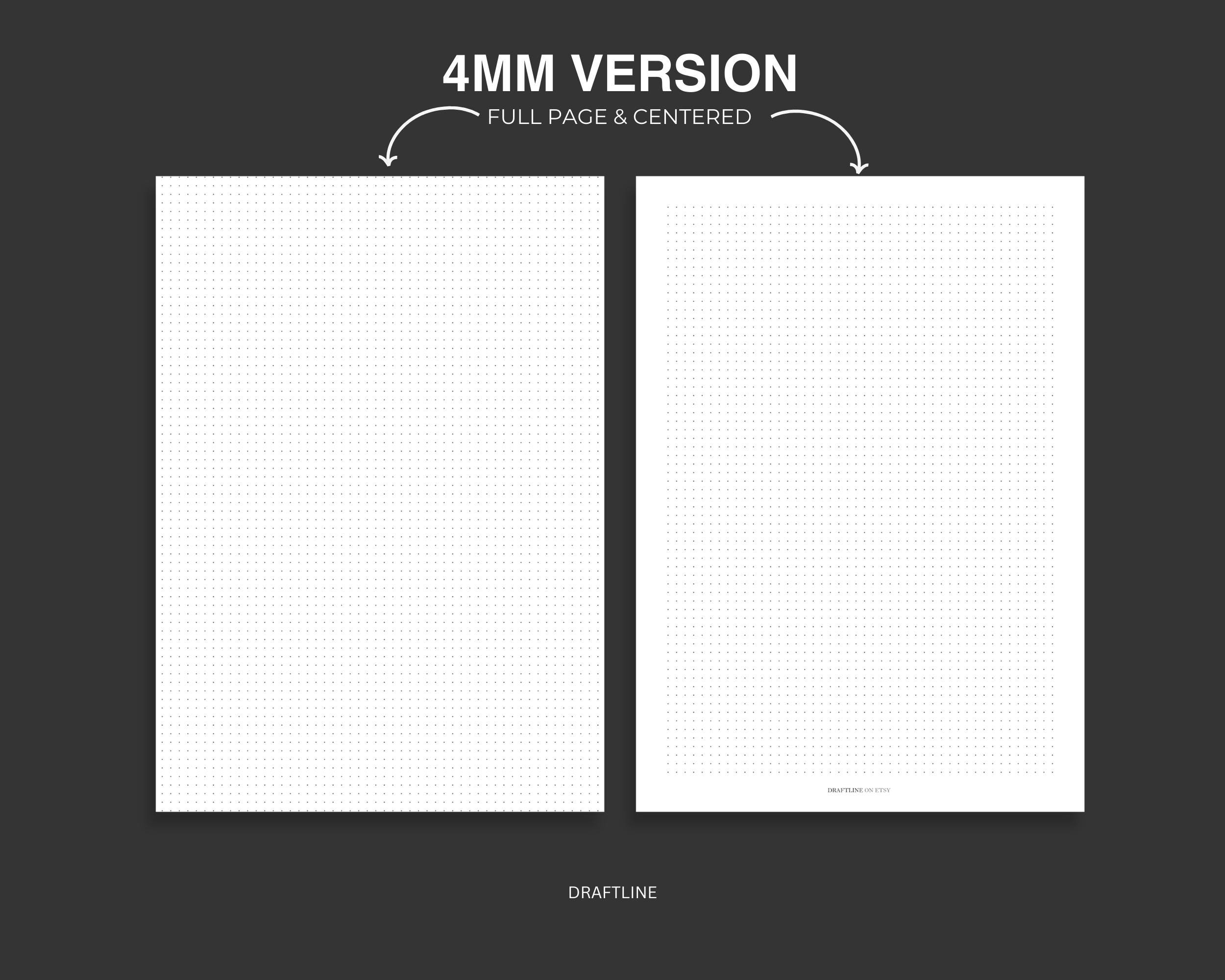Dot Grid Paper Printable PDF – 4mm, 5mm and 6mm – A4, A5 and Letter ...