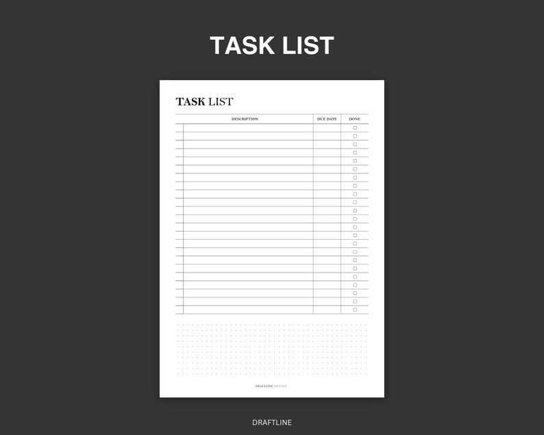Project Planner & Task List: Printable Fillable PDF (a4/a5/letter Sizes ...